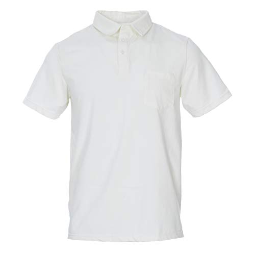 KicKee Menswear Solid Short Sleeve Performance Jersey Polo in Natural, M