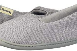 Dearfoams Women's Rebecca Lightweight Cozy Memory Foam Closed Back Slipper with Wide Widths, Sleet Chenille, 7-8