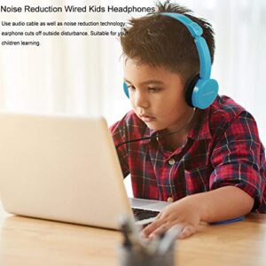 Kids Headphones Wired Over Ear Headphone Lightweight Stereo Headset Adjustable Headband Headset with Mic 3.5mm Foldable Earphone for Kids Boys Girls Adult Online Learning School Laptop Travel (Blue)