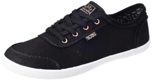 skechers womens bobs b cute sneaker, black, 8 us