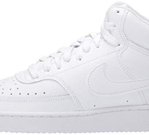 Nike Women's Court Vision Mid Sneaker, White/White-White, 7.5 Regular US