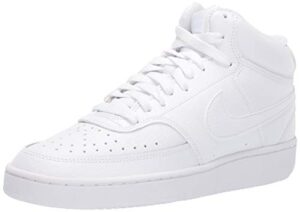 nike women's court vision mid sneaker, white/white-white, 7.5 regular us