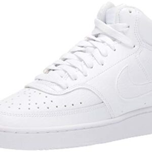 Nike Women's Court Vision Mid Sneaker, White/White-White, 7.5 Regular US