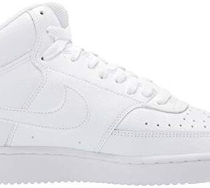 Nike Women's Court Vision Mid Sneaker, White/White-White, 7.5 Regular US