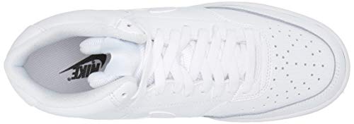 Nike Women's Court Vision Mid Sneaker, White/White-White, 7.5 Regular US