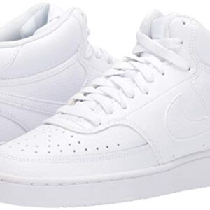 Nike Women's Court Vision Mid Sneaker, White/White-White, 7.5 Regular US