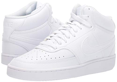 Nike Women's Court Vision Mid Sneaker, White/White-White, 7.5 Regular US