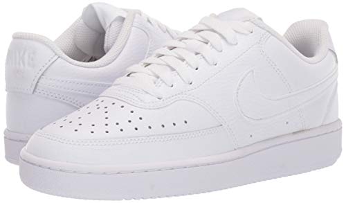 Nike Women's Court Vision Low Sneaker, White/White-White, 9 Regular US