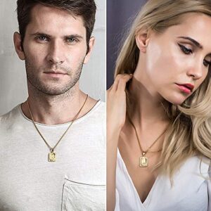 Trendsmax Initial Letter Pendant Necklace for Mens Womens Gold Plated Letter J Pendant Necklace Stainless Steel Box Link Chain 22inch