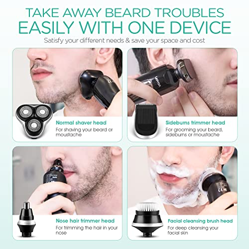 VOYOR Electric Razor for Men Cordless Shavers for Shaving with face sideburn Nose Ear Hair ​Rechargeable Wet Dry Waterproof TX410 New (New Version)