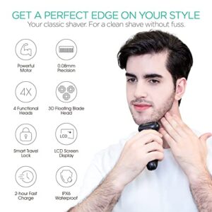 VOYOR Electric Razor for Men Cordless Shavers for Shaving with face sideburn Nose Ear Hair ​Rechargeable Wet Dry Waterproof TX410 New (New Version)