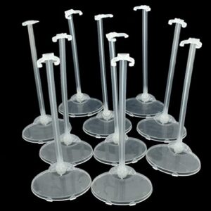 qlychee 10pcs transparent stand support for dolls mini display holder