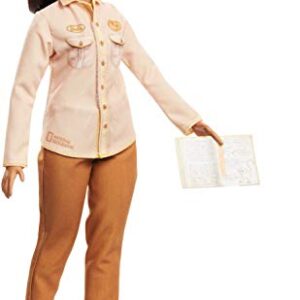 Barbie Wildlife Conservationist Doll, Brunette with Monkey and Notebook, Inspired by National Geographic for Kids 3 Years to 7 Years Old