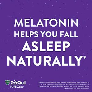 ZzzQuil PURE Zzzs De-Stress Melatonin Sleep Aid Gummies, Helps Calm Your Mind and Body, Ashwagandha for Stress Support, Sleep Aids for Adults, 1 mg per gummy, 42 Count