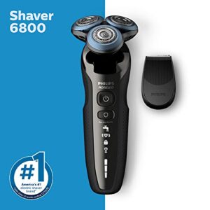 Philips Norelco 6880/81 Shaver 6800, Rechargeable Wet/Dry Electric Shaver, with Trimmer Attachment