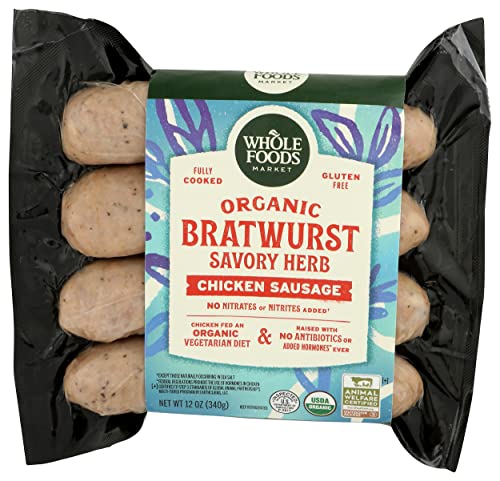 365 By Whole Foods Market, Chicken Sausage Bratwurst Organic Step 3, 12 Ounce