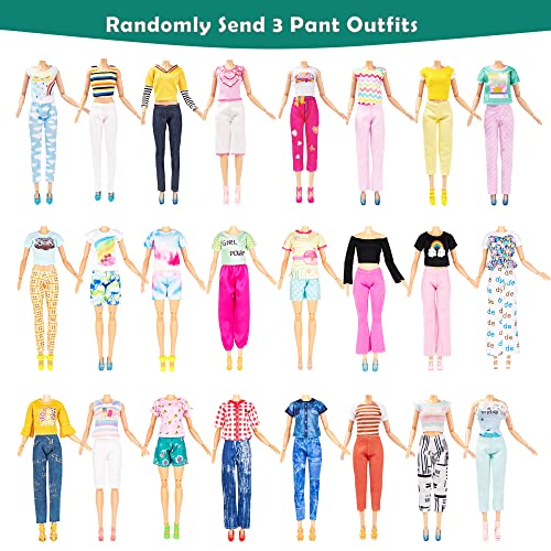 Doll Clothes and Accessories 2023 - 20 Fashion Cute in Set for Dolls, 10 Sets Fashion Outfit Include 5 Dresses, 5 Top 5 Pants and 10 Different Stylish Shoes