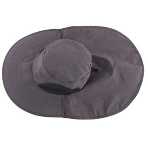 Home Prefer UPF50+ Mens Sun Hat Wide Brim Fishing Hat with Neck Flap Sun Protection Hat (Dark Gray)