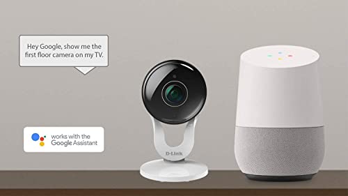 D-Link 1080p Wi-Fi Indoor Security Camera, Full HD 137-degree Wide Angle Wi-Fi Camera, Cloud Recording, Two-way Audio, Motion Detection, Night Vision, Compatible with Alexa (DCS-8300LH) (Renewed)