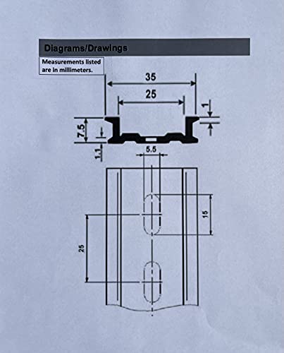 T&G 10 Pieces DIN Rail Slotted Aluminum RoHS 8" Inches Long 35mm Wide 7.5mm High