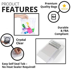 Poly Bags with Suffocation Warning - 24x28 Extra Strong Seal - 100 Pack - Clear Poly Bags - Retail Supply Co