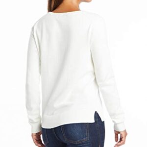 Nautica Women's Effortless J-Class Long Sleeve 100% Cotton V-Neck Sweater, Marshmallow, XX-Large