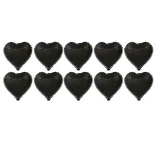 10pcs foil heart helium balloon 18" heart aluminum foil balloons party wedding birthday decor(black)