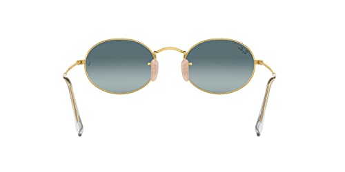 Ray-Ban RB3547 Oval Sunglasses, Gold/Blue Gradient Grey, 51 mm