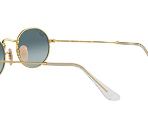 Ray-Ban RB3547 Oval Sunglasses, Gold/Blue Gradient Grey, 51 mm