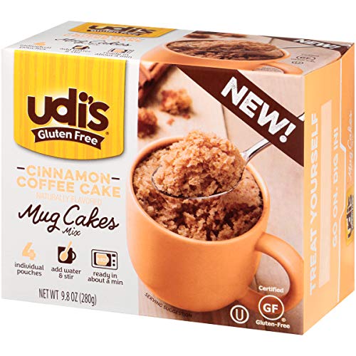 Udi's Gluten Free Cinnamon Coffee Cake Mug Cake Mix, 9.8 oz. 4-Count