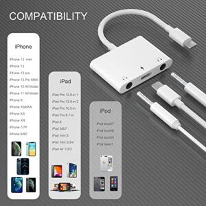 Anytrox Headphone Adapter for iPhone,3 in 1 Dual 3.5mm Audio Stereo Splitter Compatible with iPhone 14 13 Pro/12 iPad,Audio Output for 3.5mm Jack Earphone,Headphone,Speaker and More