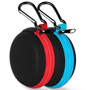 earbud case mini earphone case eva hard protective carrying case travel portable storage bag for earphones earbuds and mini items (blue+red)