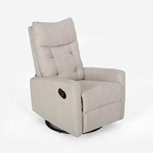 christopher knight home ishtar glider swivel push back nursery recliner, beige, black