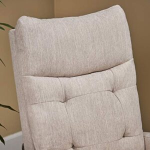 Christopher Knight Home Ishtar Glider Swivel Push Back Nursery Recliner, Beige, Black