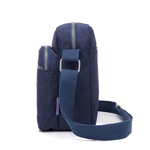 KARRESLY Casual Nylon Purse Handbag Crossbody Bag Waterproof Shoulder Bag for Women (Dark blue)