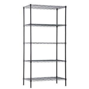 wire shelving unit metal shelf organizer heavy duty wire rack storage unit rack utility for bathroom office kitchen (black, 14" d x 24" w x 60" h)