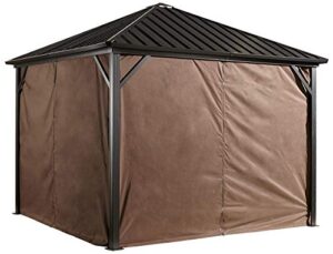 sojag accessories set of 4 10' x 12' curtains for dakota outdoor gazebo- brown