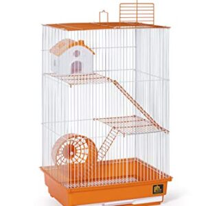 Prevue Pet Products Three-Story Hamster & Gerbil Cage Orange & White SP2030O