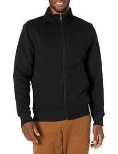 amazon essentials men's full-zip fleece mock neck sweatshirt, black, x-large