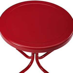 Crosley Furniture CO1011A-RG Griffith Retro Metal Outdoor Side Table, Red