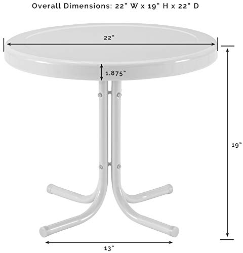 Crosley Furniture CO1011A-RG Griffith Retro Metal Outdoor Side Table, Red