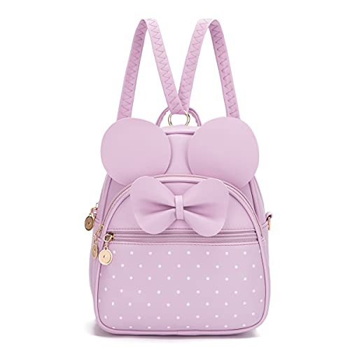 KL928 Girls Mini Backpack Bowknot Polka Dot Cute Small Daypacks Convertible Shoulder Bag Purse for Women