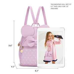 KL928 Girls Mini Backpack Bowknot Polka Dot Cute Small Daypacks Convertible Shoulder Bag Purse for Women