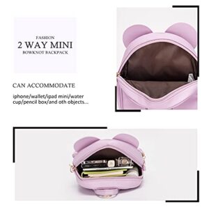 KL928 Girls Mini Backpack Bowknot Polka Dot Cute Small Daypacks Convertible Shoulder Bag Purse for Women