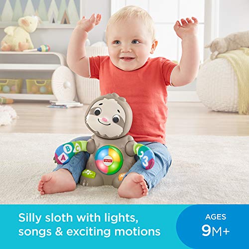 Fisher-Price Linkimals Smooth Moves Sloth, clapping baby toy with music, lights, and learning songs for babies & toddlers ages 9 months & up