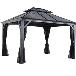 Sojag Outdoor 10' x 14' Mykonos Double Roof Hardtop Gazebo Outdoor Sun Shelter