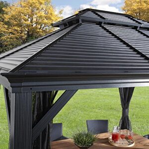 Sojag Outdoor 10' x 14' Mykonos Double Roof Hardtop Gazebo Outdoor Sun Shelter