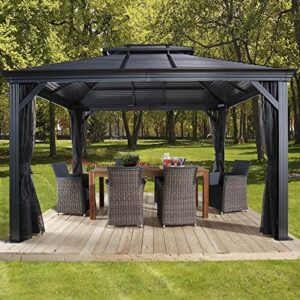 Sojag Outdoor 10' x 14' Mykonos Double Roof Hardtop Gazebo Outdoor Sun Shelter