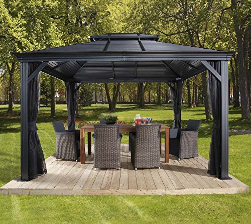 Sojag Outdoor 10' x 14' Mykonos Double Roof Hardtop Gazebo Outdoor Sun Shelter