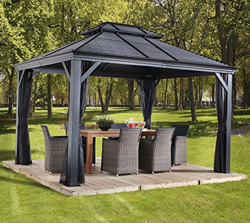 Sojag Outdoor 10' x 14' Mykonos Double Roof Hardtop Gazebo Outdoor Sun Shelter